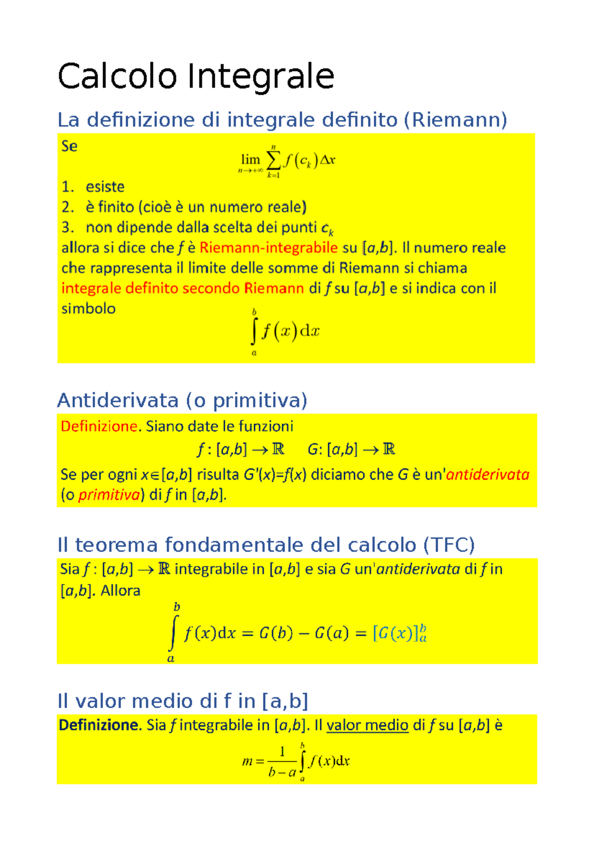 Matematicadefinizioni - Copia - Calcolo Integrale La definizione di ...