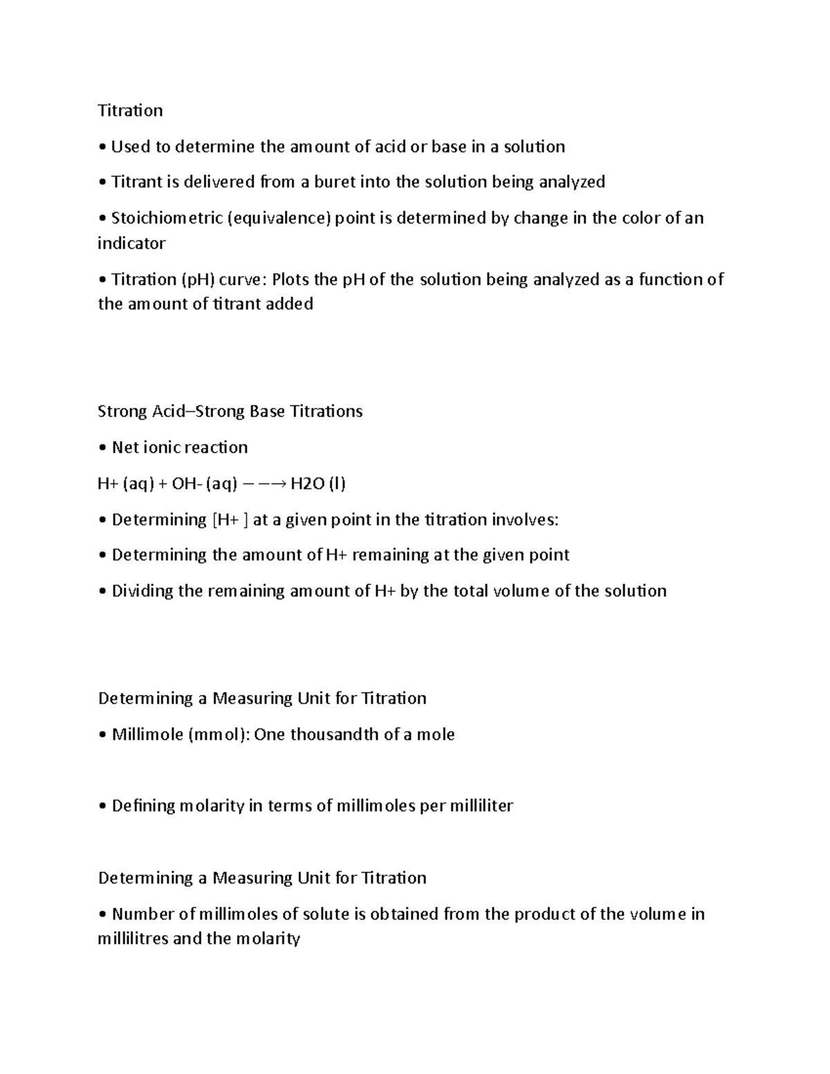 107 - Titration - exercise - Titration Used to determine the amount of ...