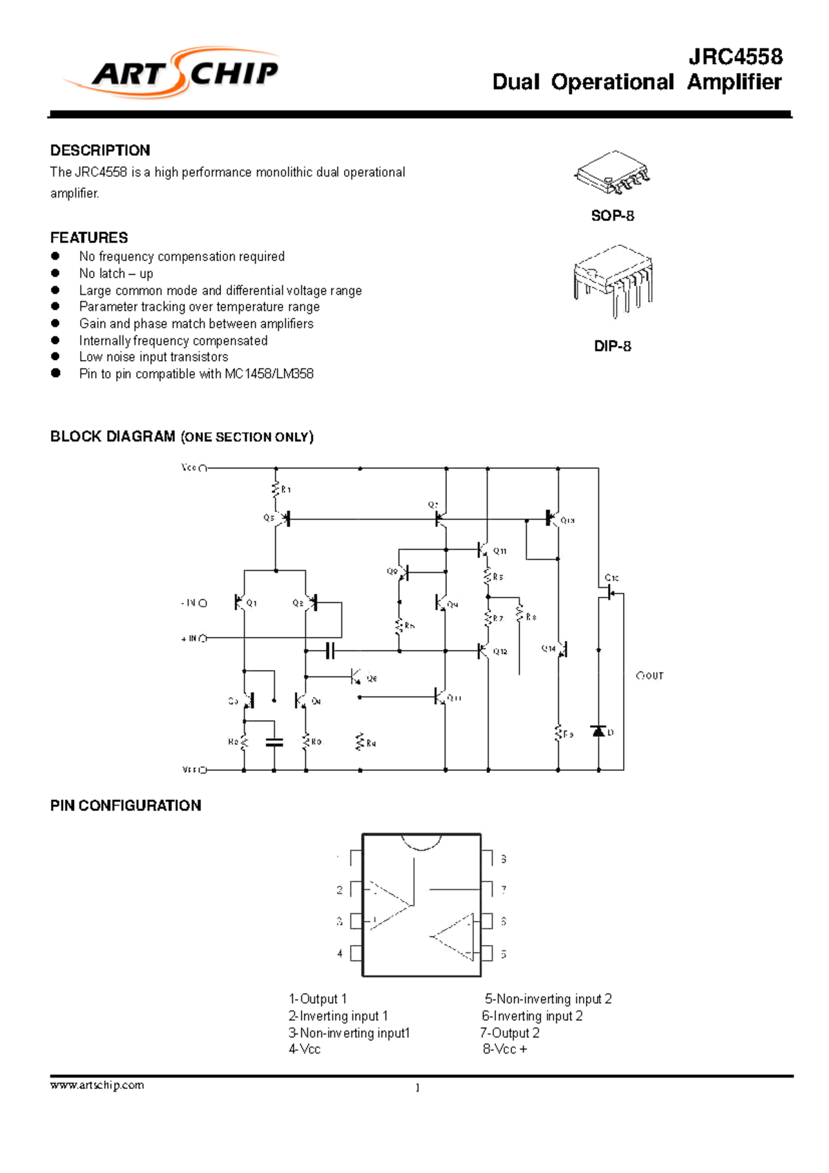 Datasheet - dat tl072 - Dual Operational Amplifier DESCRIPTION The JRC4558 is a high performance ...