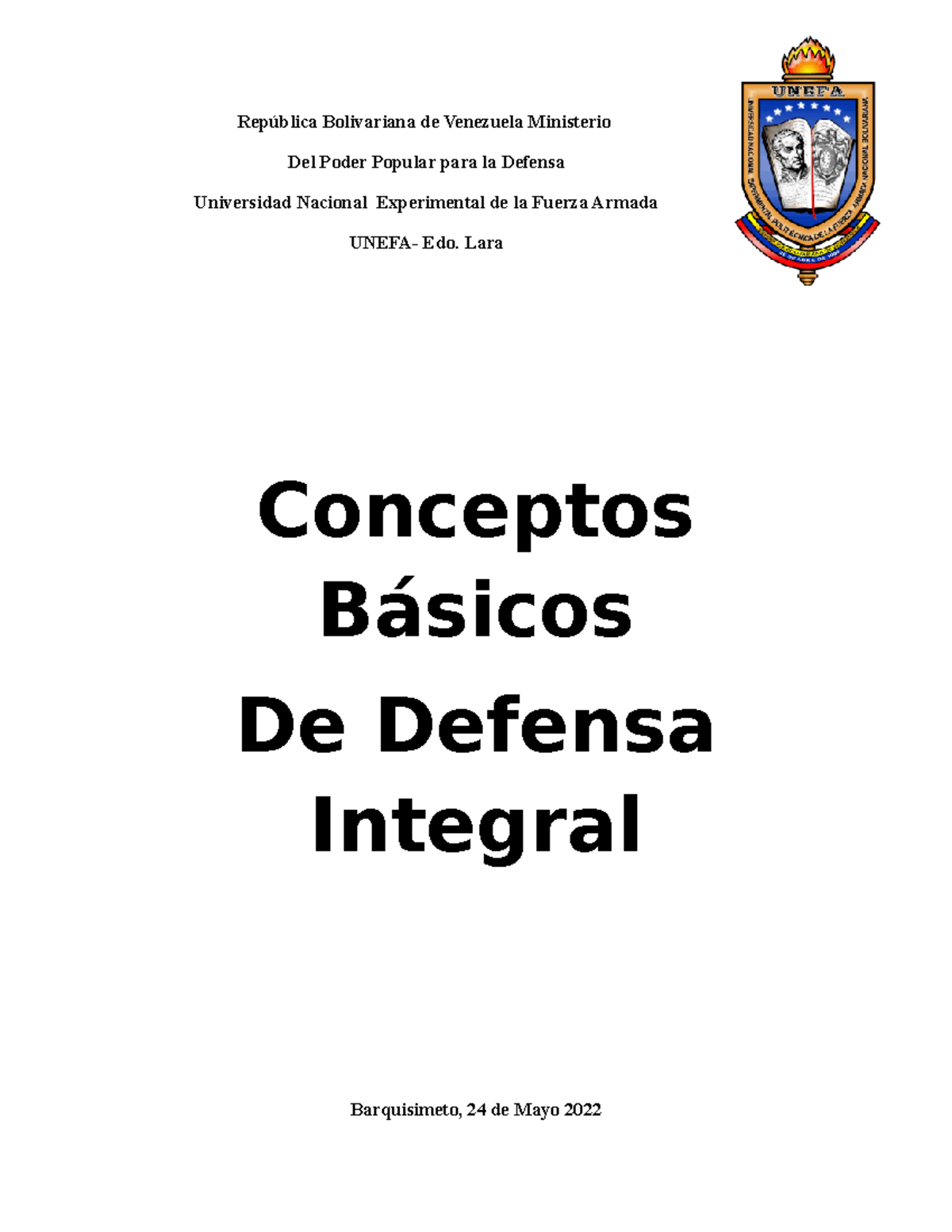 Conceptos basicos de defensa integral - República Bolivariana de ...