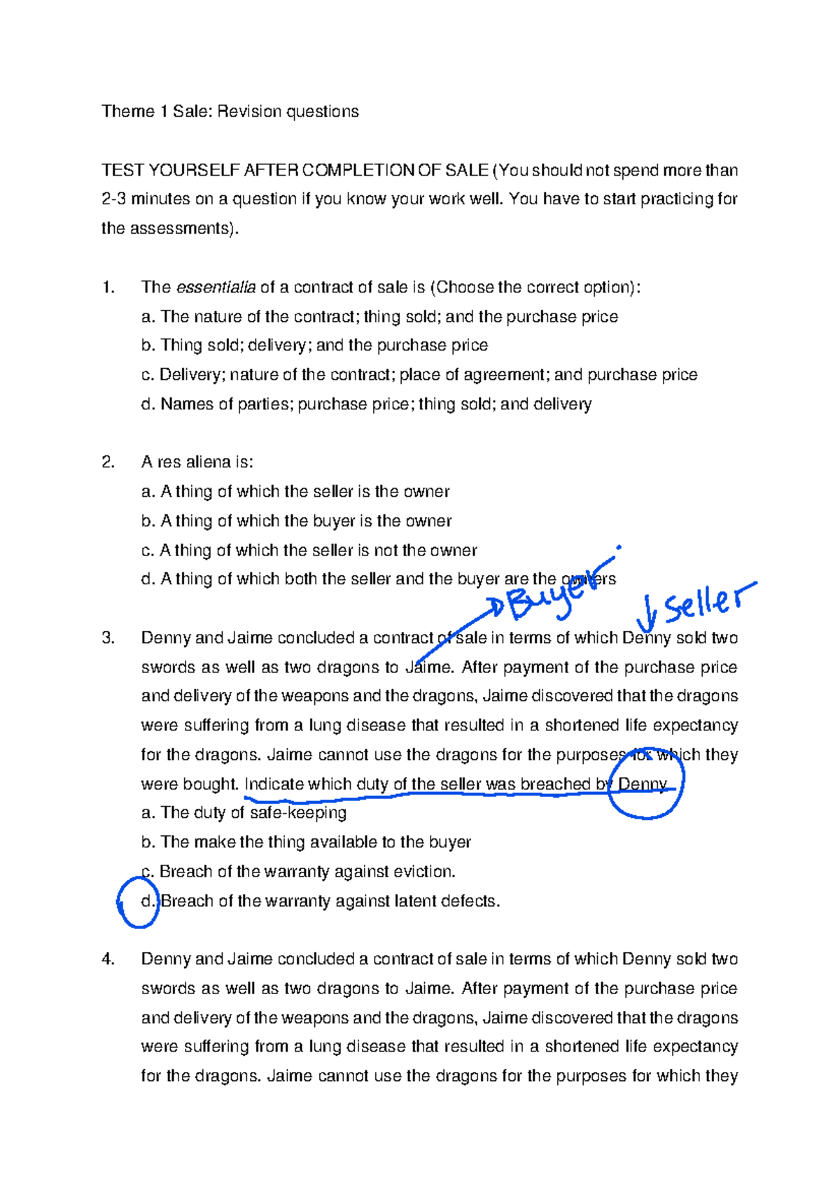 Tut 1 - Commercial law 120, study notes practical questions from ...