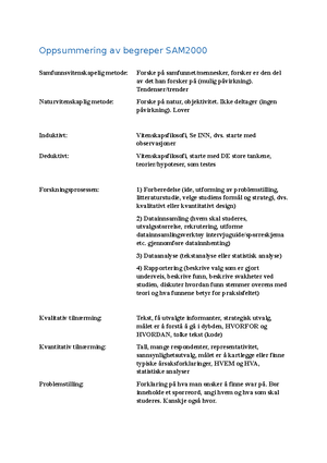 SAM2000 v2023 sensorveiledning 861821293 - EKSAMENSFORSIDE Emnekode: SAM Emnenavn: - Studocu