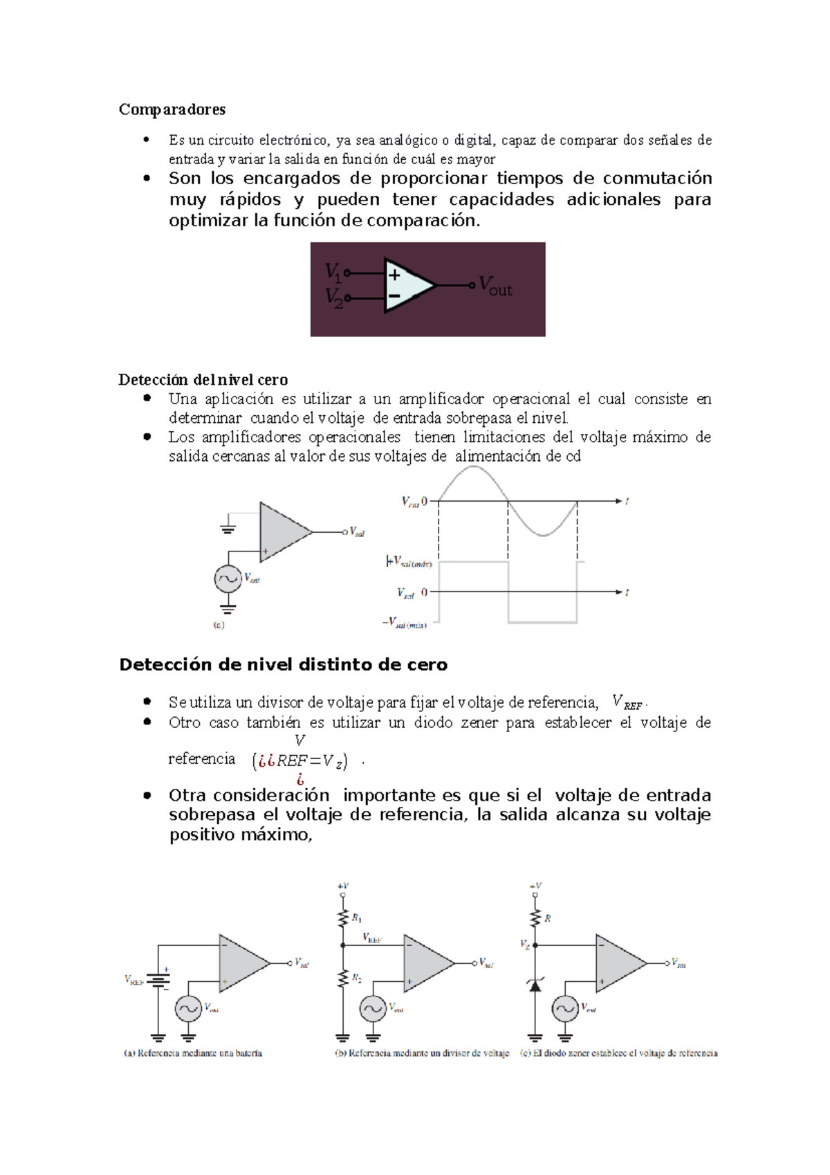 Comparadores - Comparadores Es un circuito electrónico, ya sea ...