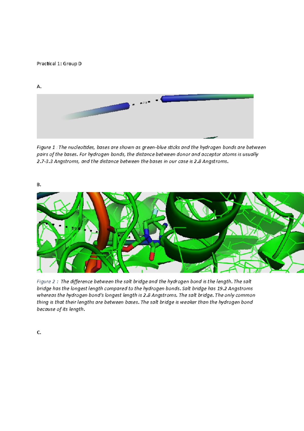 Practical 1 - Practical 1: Group D A. Figure 1 : The nucleotides, bases ...