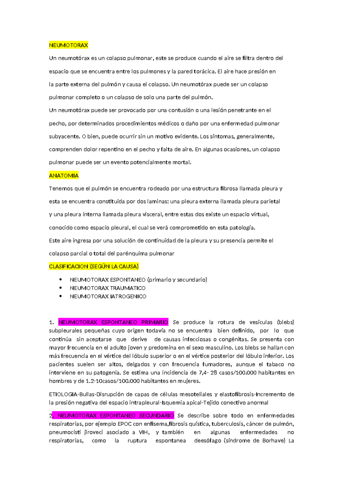 Neumotorax semana 13 - Un neumotórax es un colapso pulmonar, este se ...
