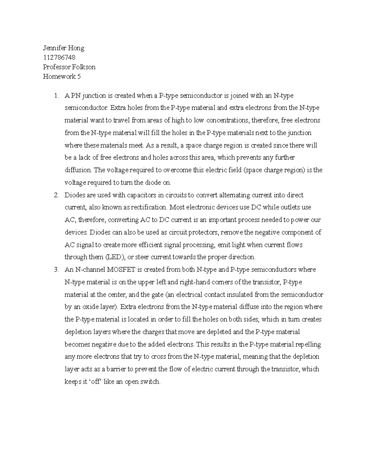 ESE121 HW5 - Answers to homework assignment 5 - Jennifer Hong 112786748 ...