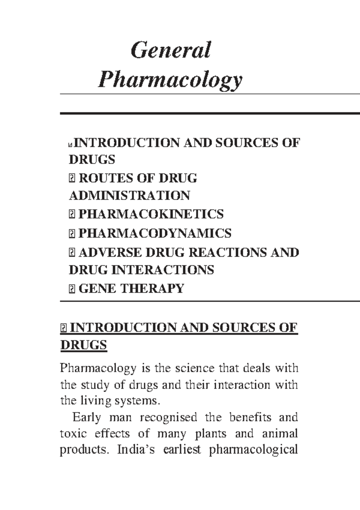 General pharmacology - Useful - General Pharmacology INTRODUCTION AND ...