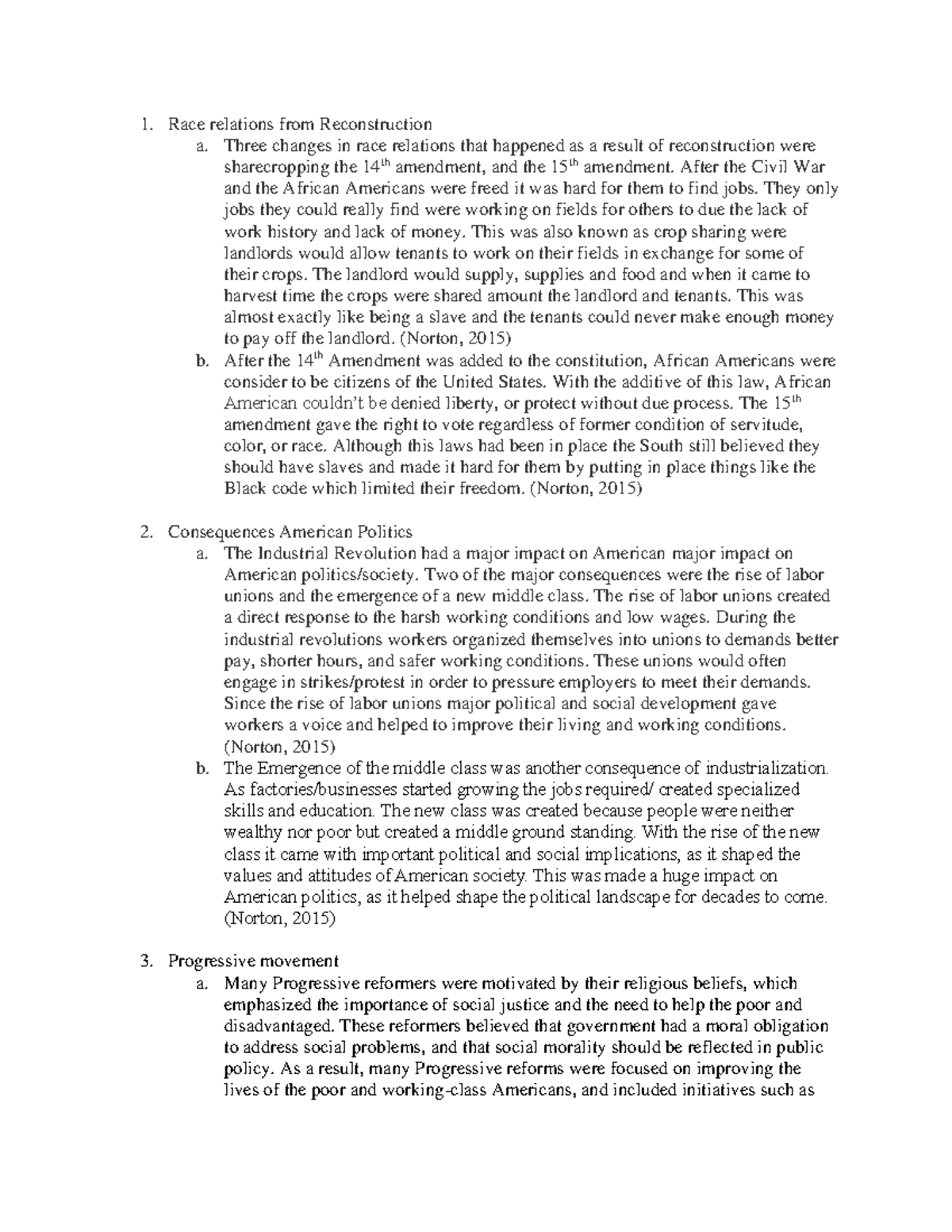 Task 3 History - Passed first try - Race relations from Reconstruction ...