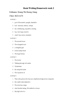 Advanced homophones - Basic writting - Studocu