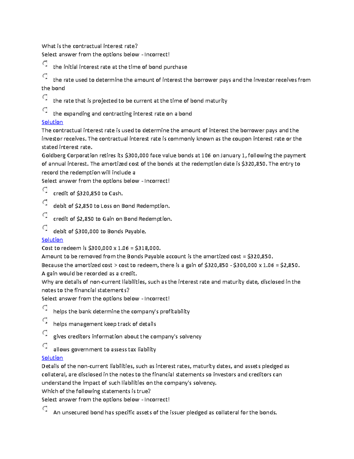 Adaptive CH15 7 - What is the contractual interest rate? Select answer ...