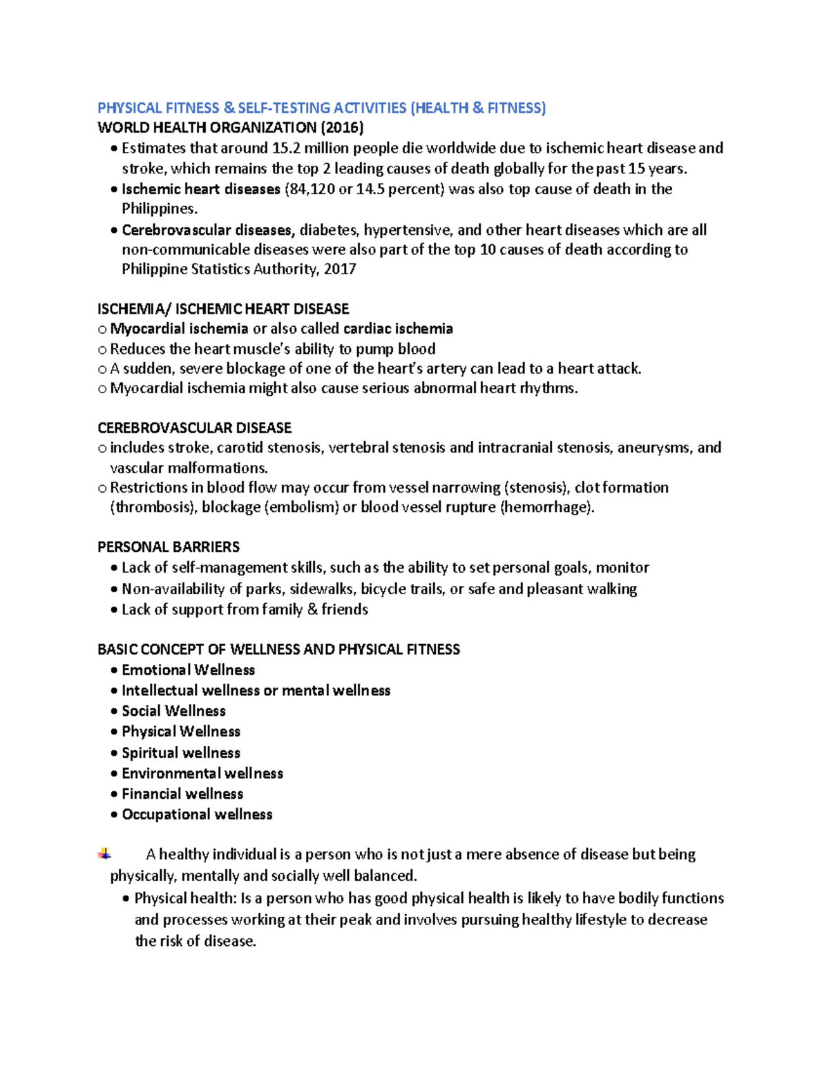 G-PHED001 - Lecture notes for efficient reviewing - Physical Fitness ...