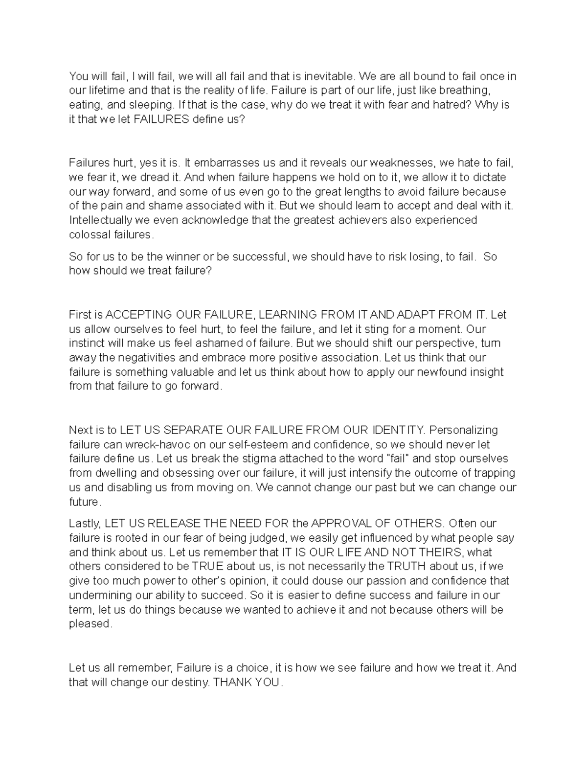 You will fail - INSPIRATIONAL SPEECH - You will fail, I will fail, we ...