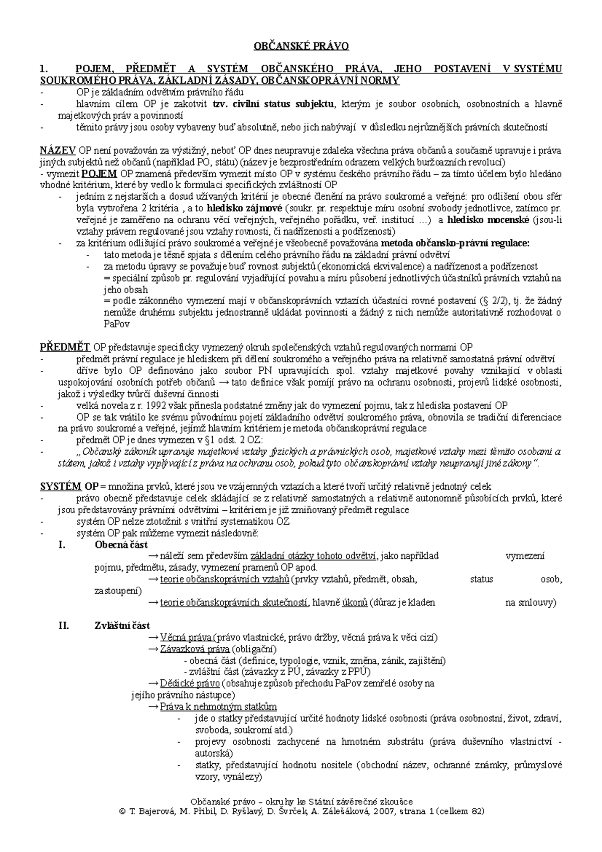 Obcanske-pravo-statnice - OBČANSKÉ PRÁVOOBČANSKÉ PRÁVO 1. POJEM ...