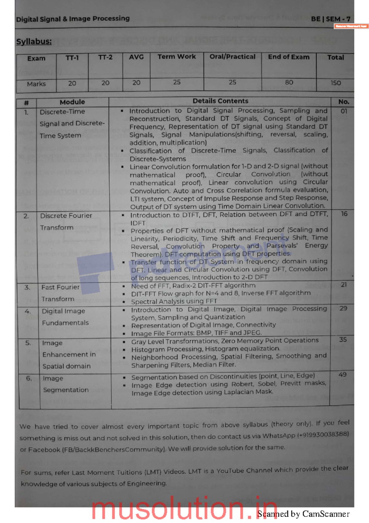S-DSIP Toppers 2019-ALL Solution with Answers - Digital Signal & Image Processing B1!1- - Studocu