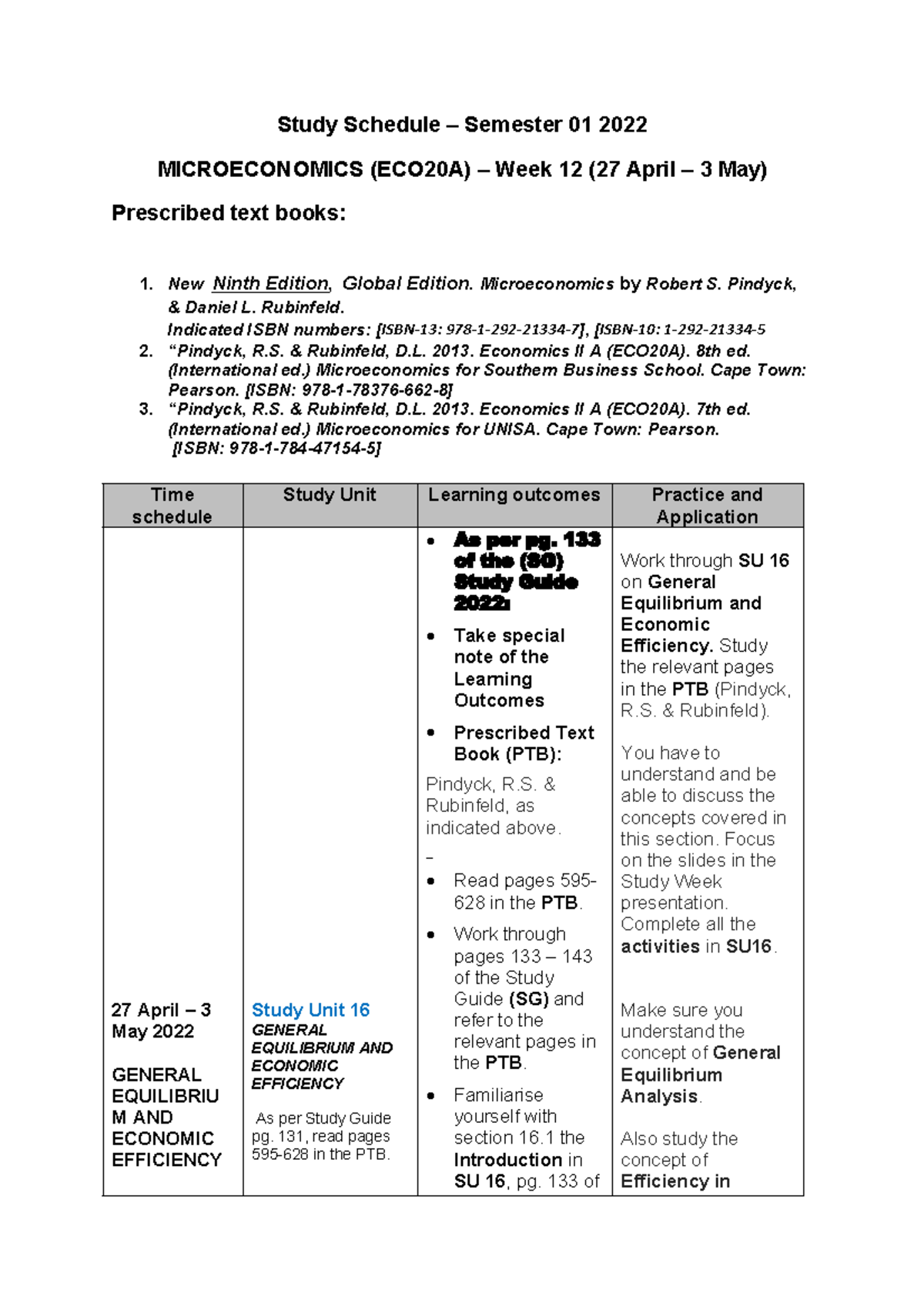 Week 12 - Notes economics - Study Schedule – Semester 01 2022 ...