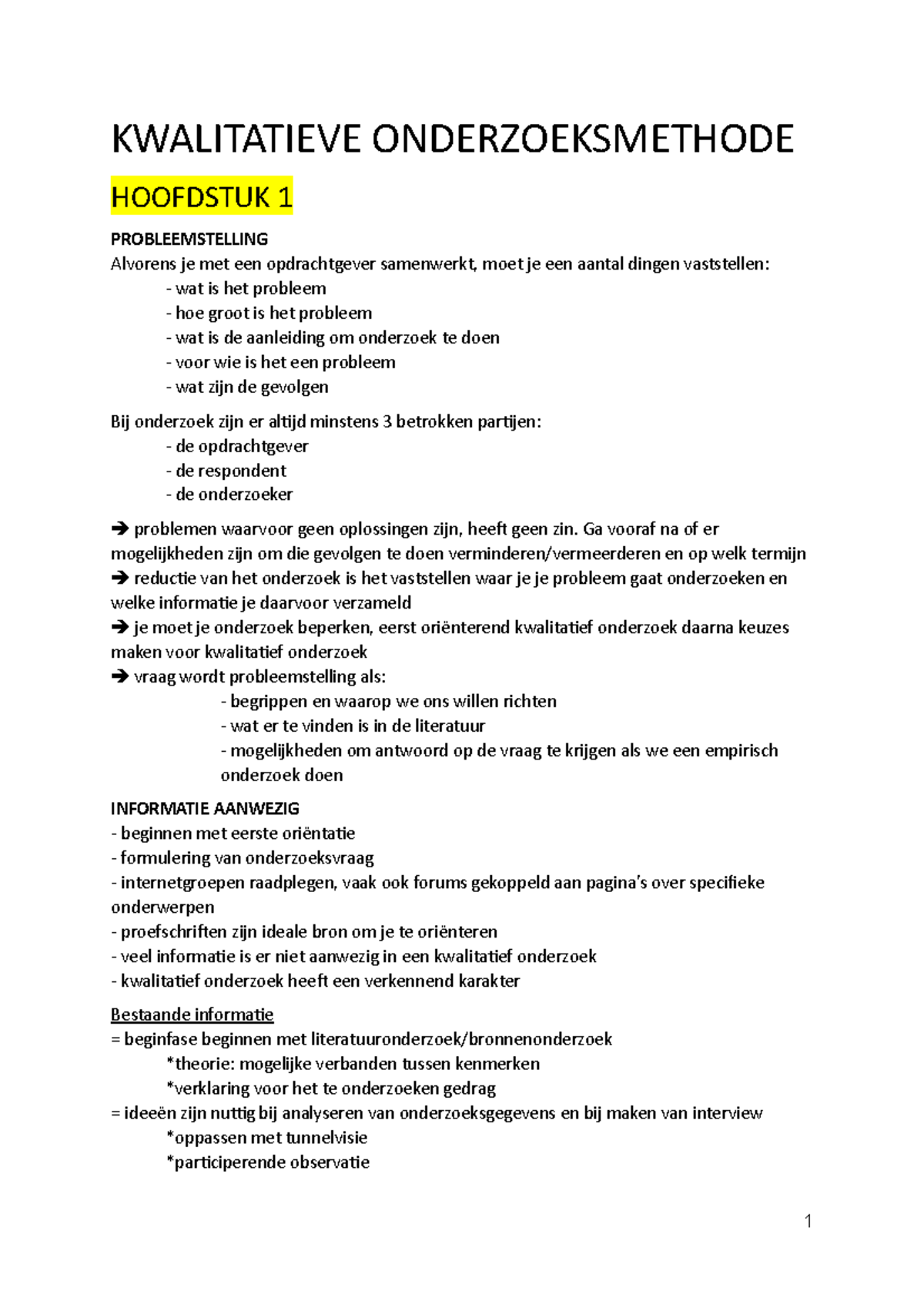 Kwalitatieve Onderzoeksmethode - KWALITATIEVE ONDERZOEKSMETHODE ...