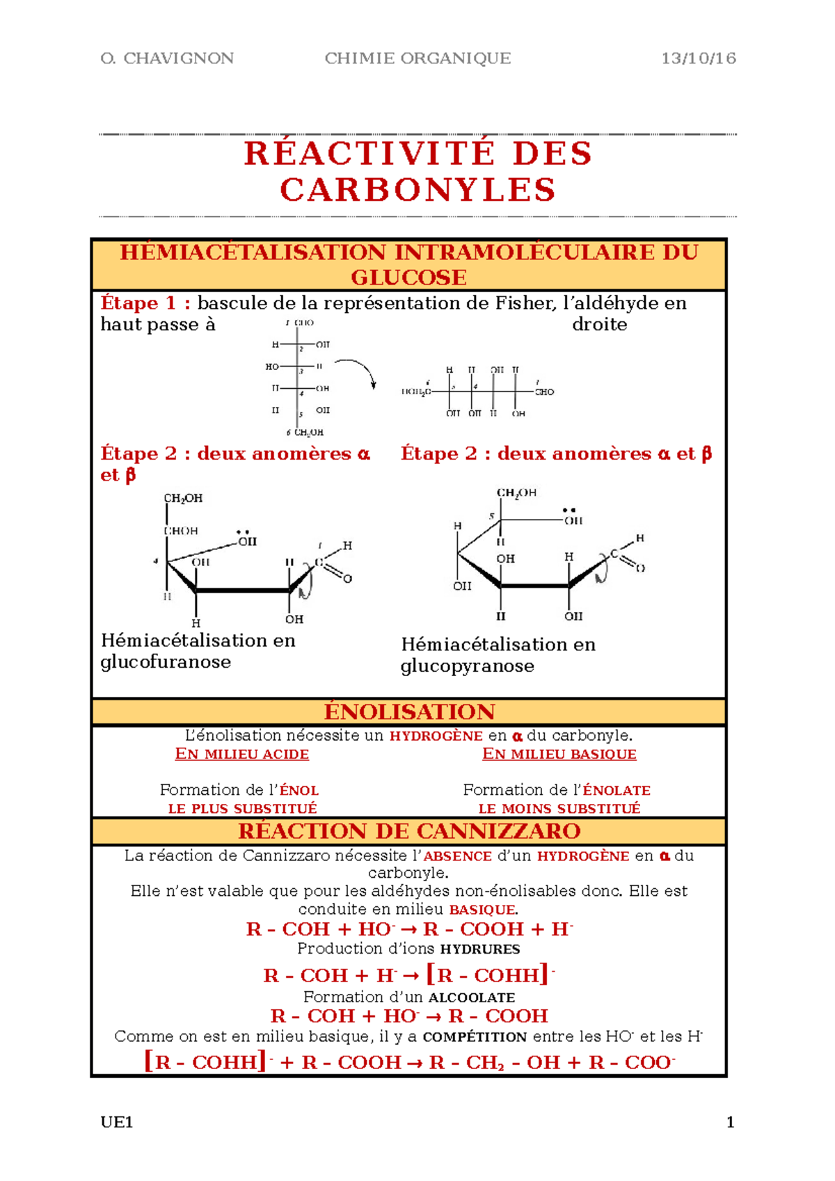 CHIMIE ORGANIQUE : LES CARBONYLES - R É A C T I V I T É D E S C A R B O ...