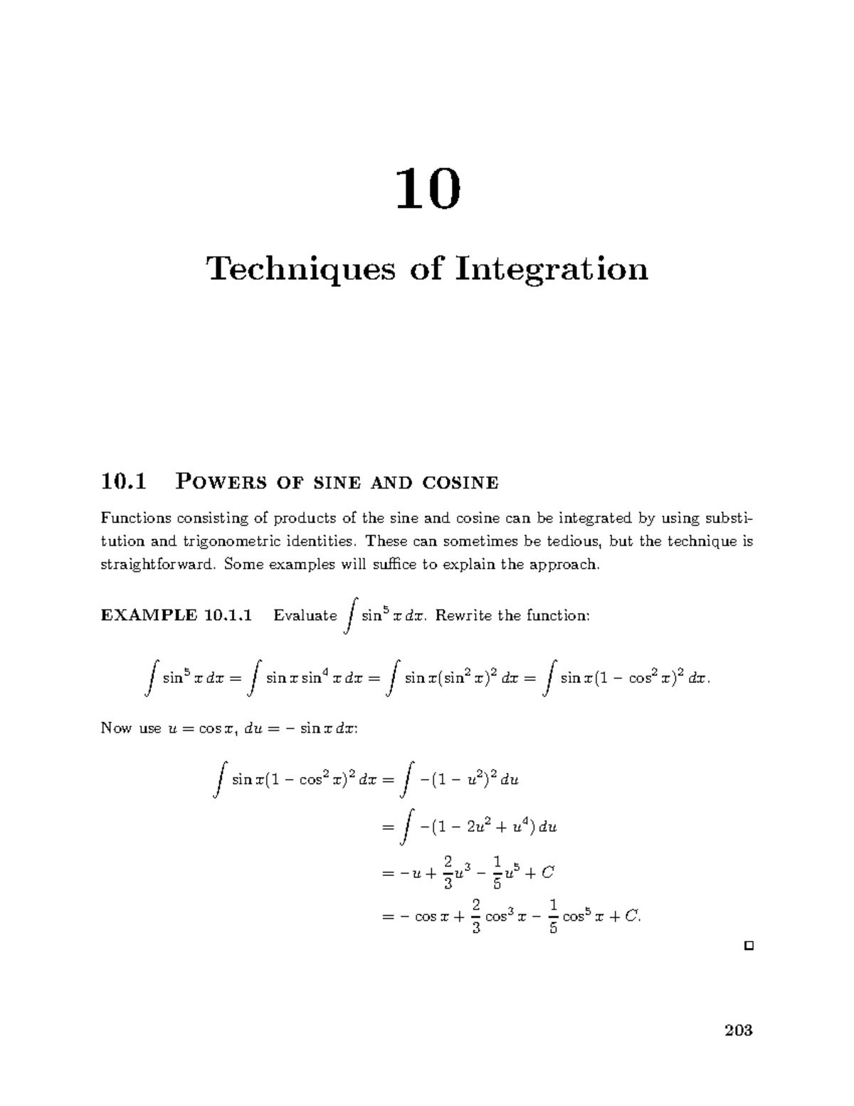Calculus late 10 Techniques of Integration - 10 Techniques of ...