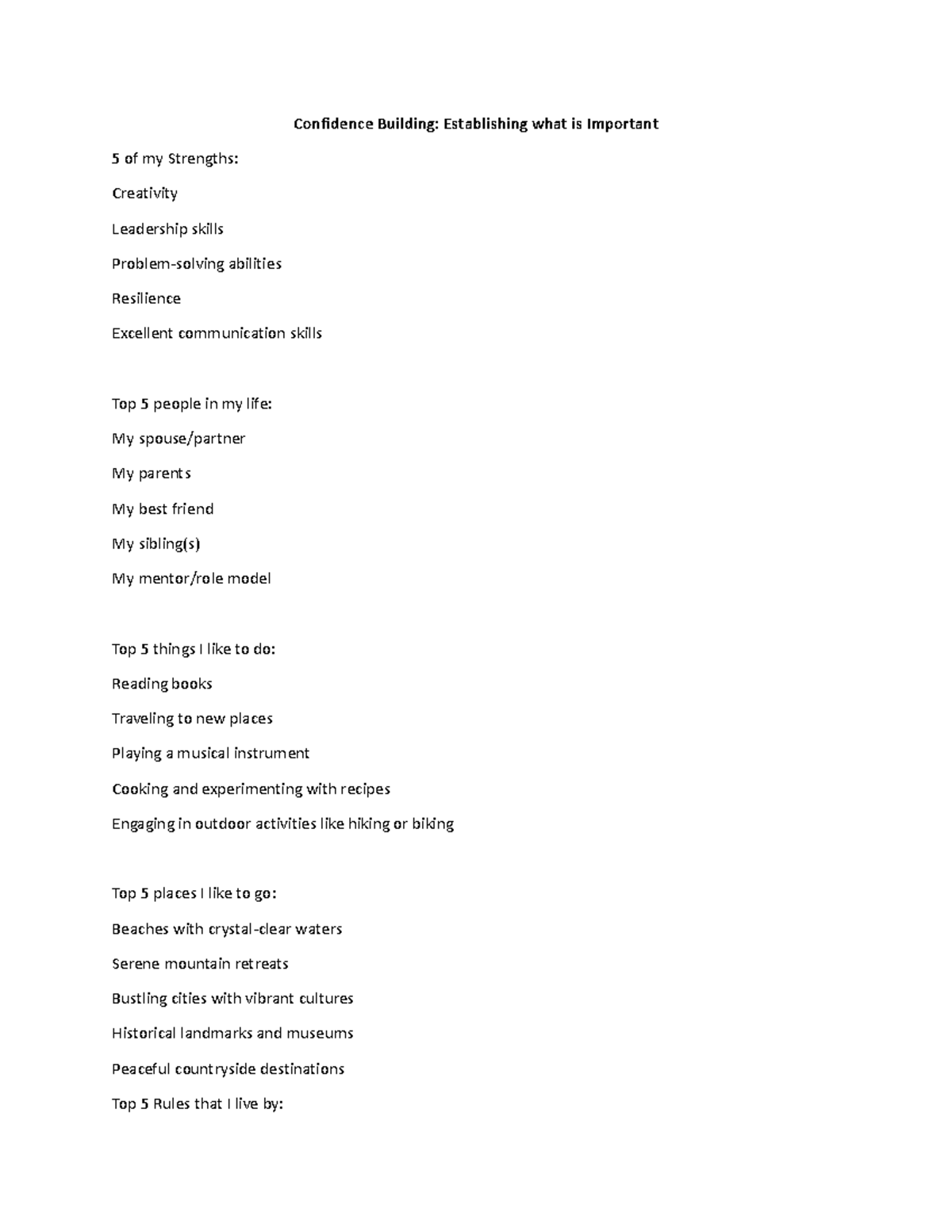 Confidence Building - Practice - Confidence Building: Establishing what ...