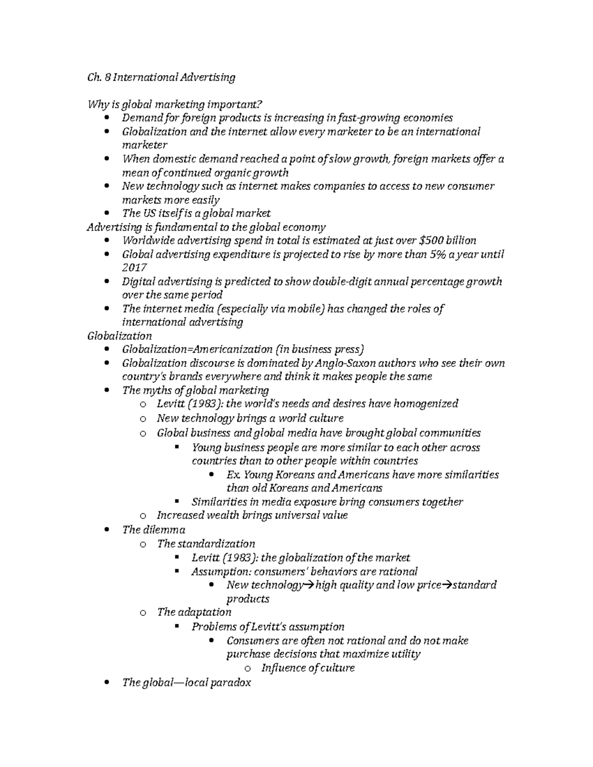 MEJO137 11-28 - Adam Saffer/Dan Kim - Ch. 8 International Advertising ...