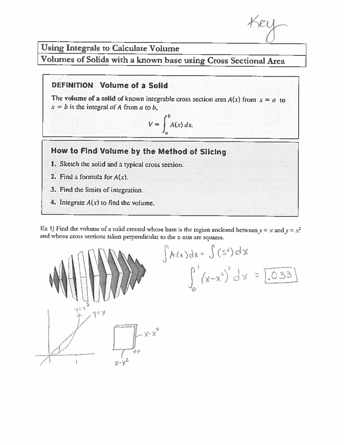 Lesson 3 - volume cross sections key - MTH 200 - Studocu