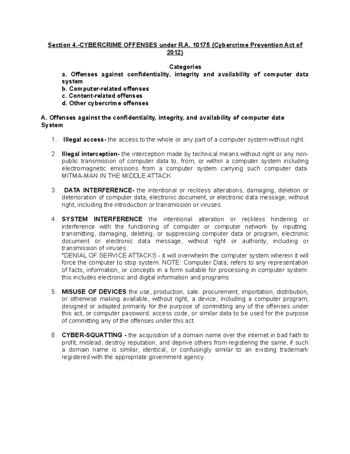 Cybercrime-presentation-1 - Section 4.-CYBERCRIME OFFENSES under R ...