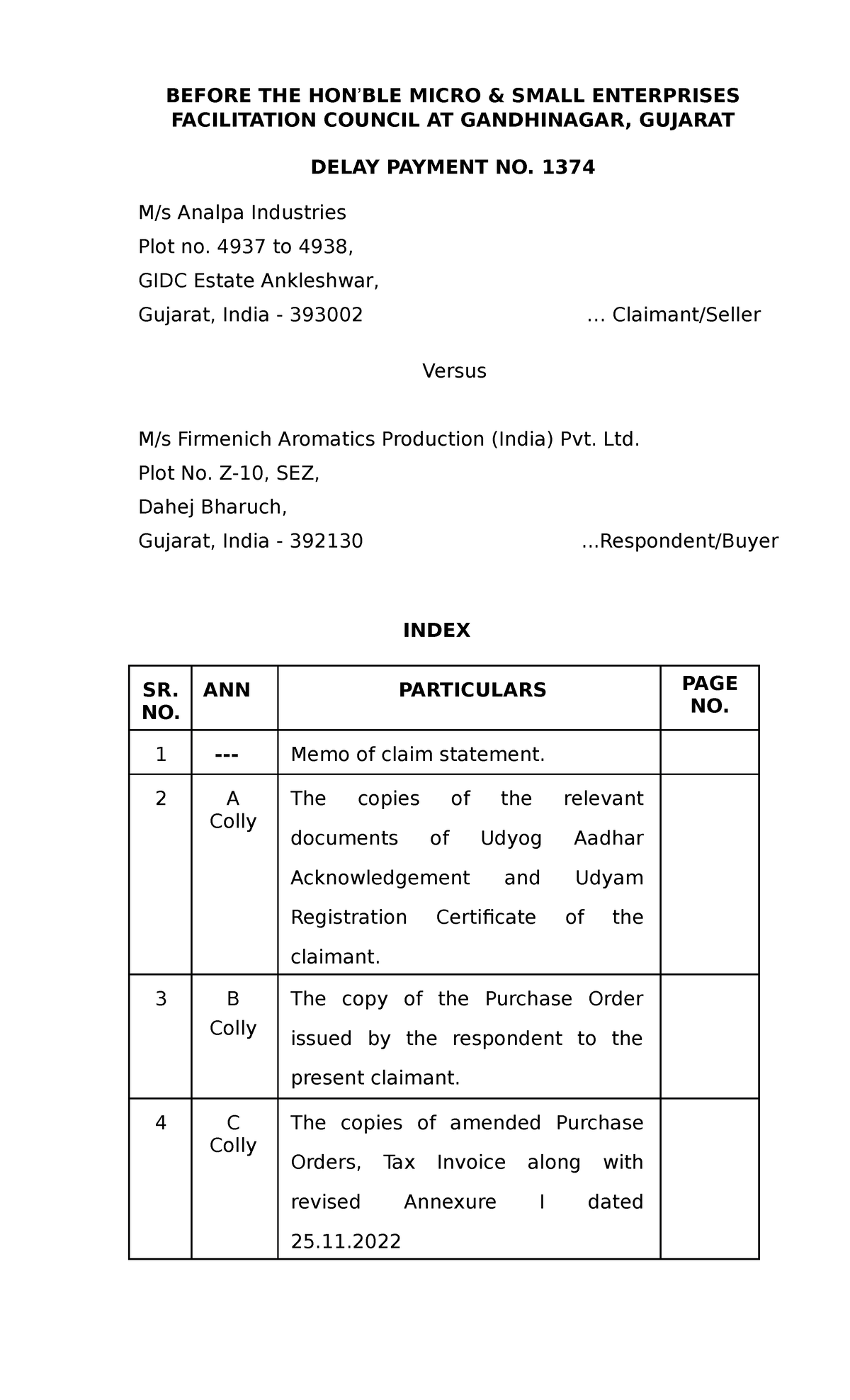 Analpa Industries CS - JKNJJ - Essential Cell Biology - BEFORE THE HON ...