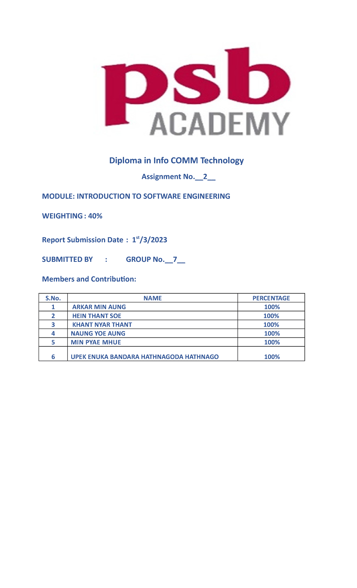 ISEG Assignment-2 - ewafcbv - Diploma in Info COMM Technology Assignment No.2 MODULE ...
