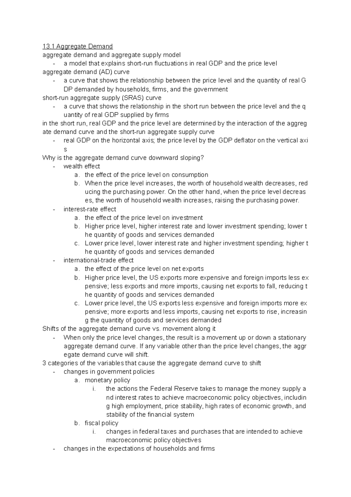 Ch 13. Aggregate Demand and Aggregate Supply Analysis - 13 Aggregate ...