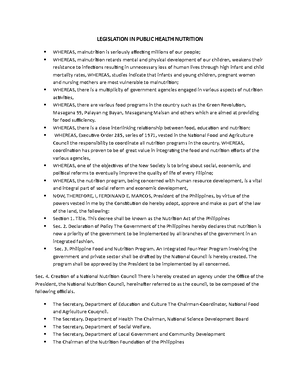 Community Nutrition Law - NUTRITIONAL PLAN ACTION FOR NUTRITION This ...