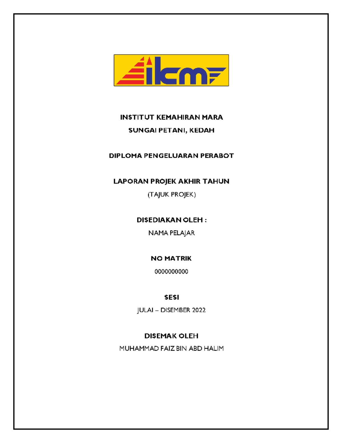 Contoh report fyp - muhamad ali - PENDAHULUAN Bismillahirahmanirahim ...