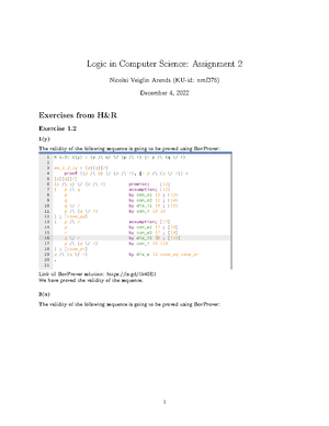Logic in Computer Science Assignment 3 - 3(a) i. S(m, x) This string is a well-defined formula ...