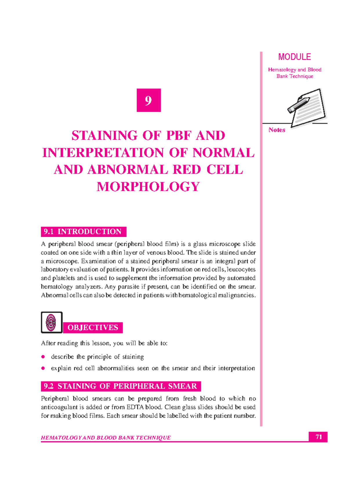 Staining of PBF and interpretation of normal and abnormal red cell ...