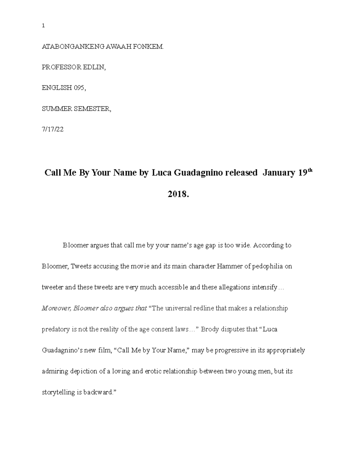 Deep dive 3 - essay - ATABONGANKENG AWAAH FONKEM. PROFESSOR EDLIN ...