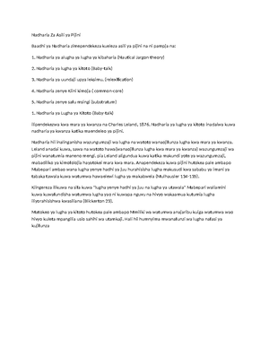 Historia FUPI YA Isimu - HISTORIA FUPI YA ISIMU Utangulizi Binadamu ...