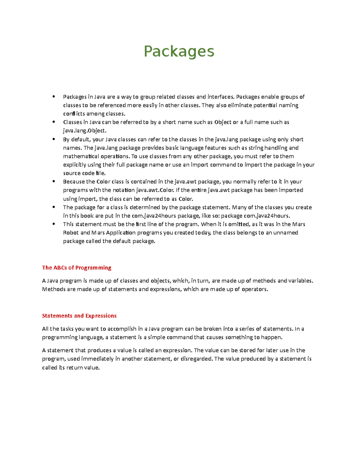 Packages - STUDY GUIDE - Information technology - Studocu