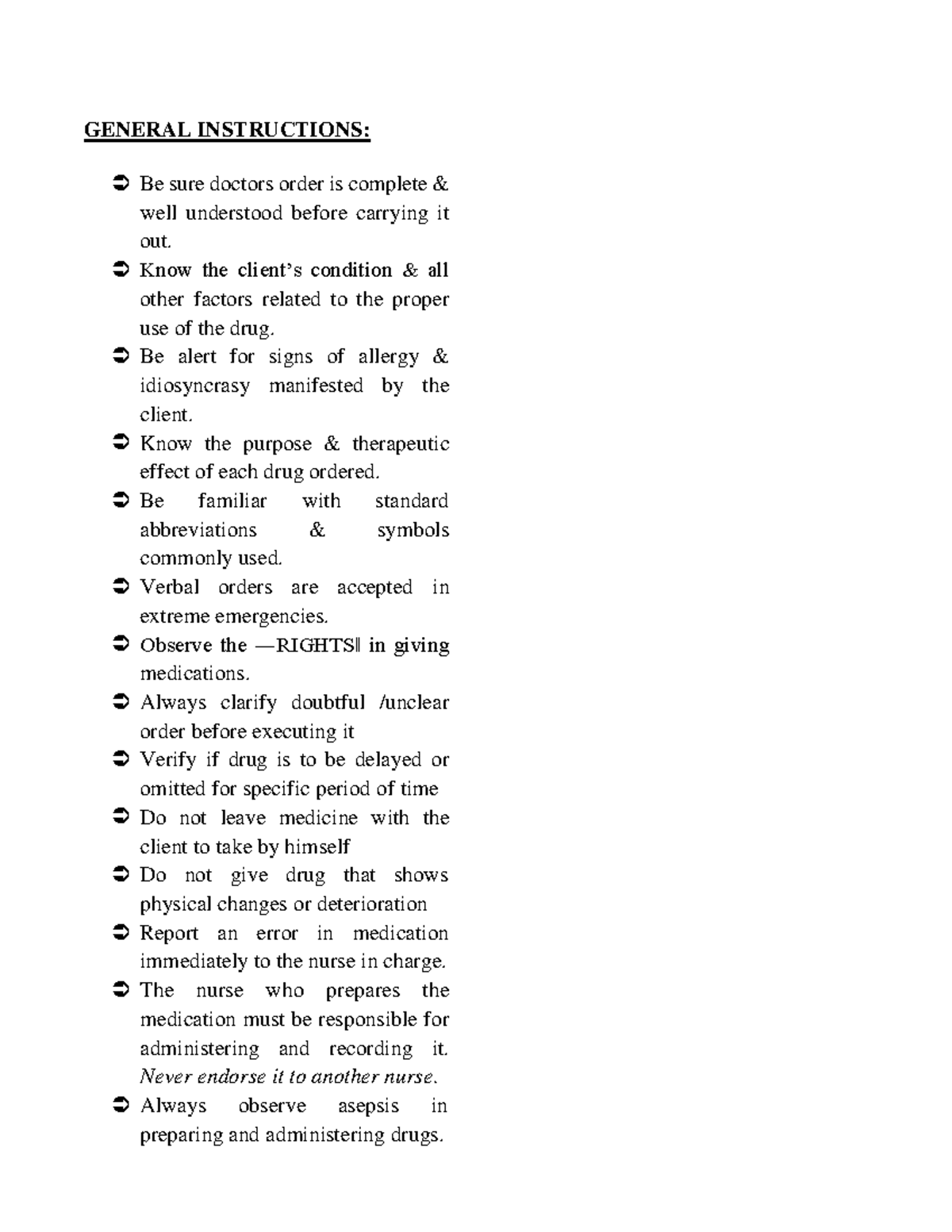 Routes FOR Administering Drugs - GENERAL INSTRUCTIONS: Be sure doctors ...