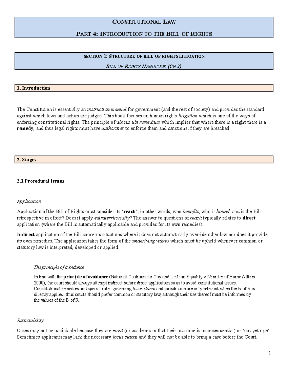 Intro to Bill of Rights - CONSTITUTIONAL LAW PART 4: INTRODUCTION TO ...