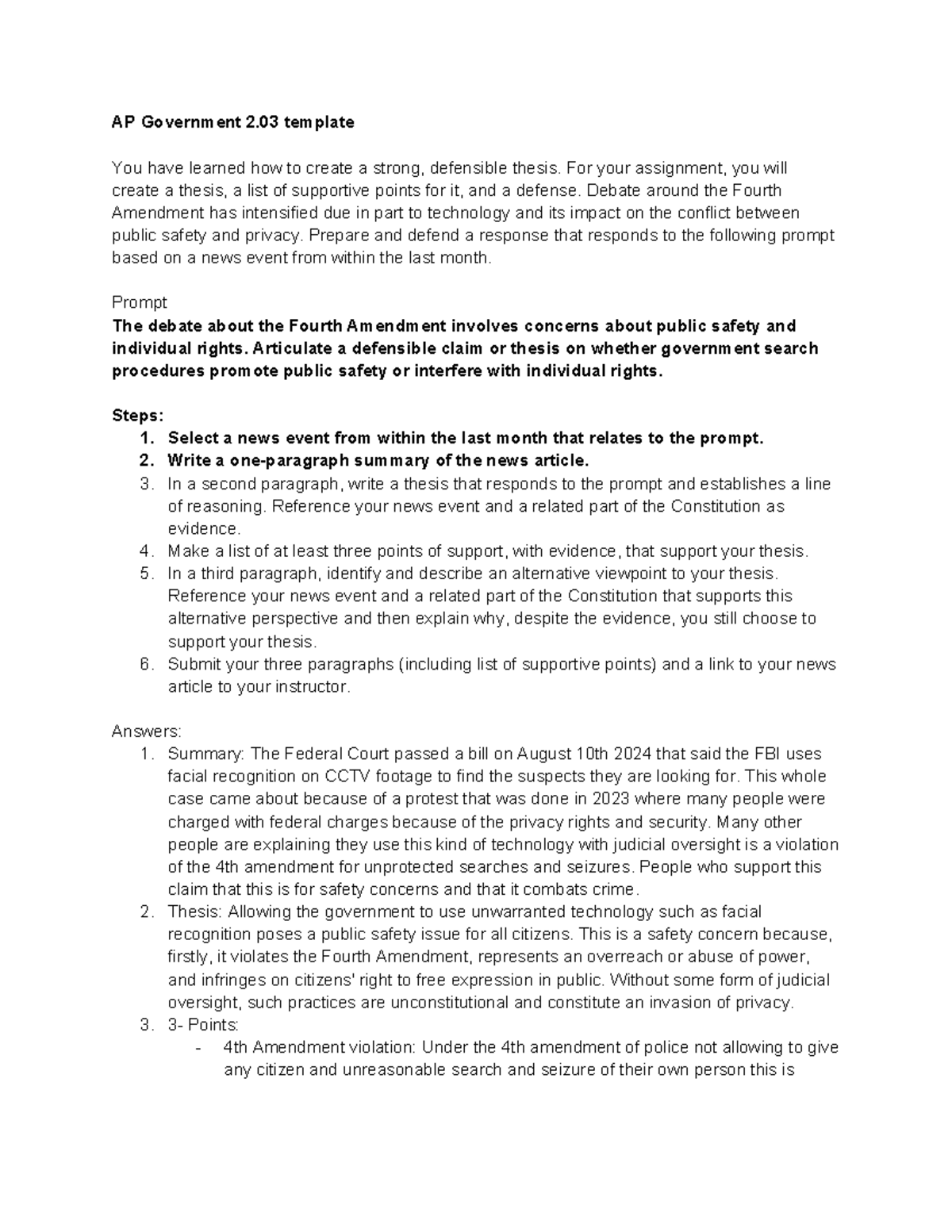 20.03 assignment - AP Government 2 template You have learned how to ...