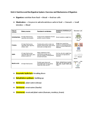Physiology Unit 4 - Unit 4 Ch. 21 Nutrition and the Digestive System ...