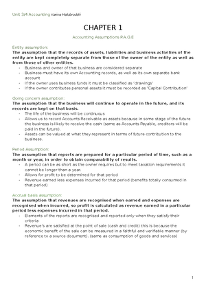 Chap 6 - Chap 6 Accounting - Chapter 6: Cash accounting for Service ...