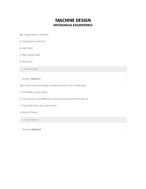 Machine Design 3 - MACHINE DESIGN MECHANICAL ENGINEERING - Studocu