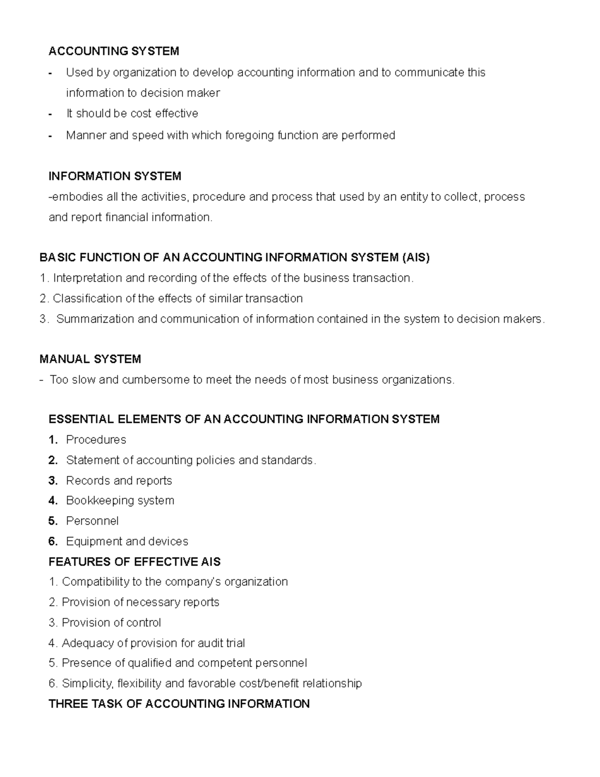 Fin Accounting lectures - ACCOUNTING SYSTEM - Used by organization to ...