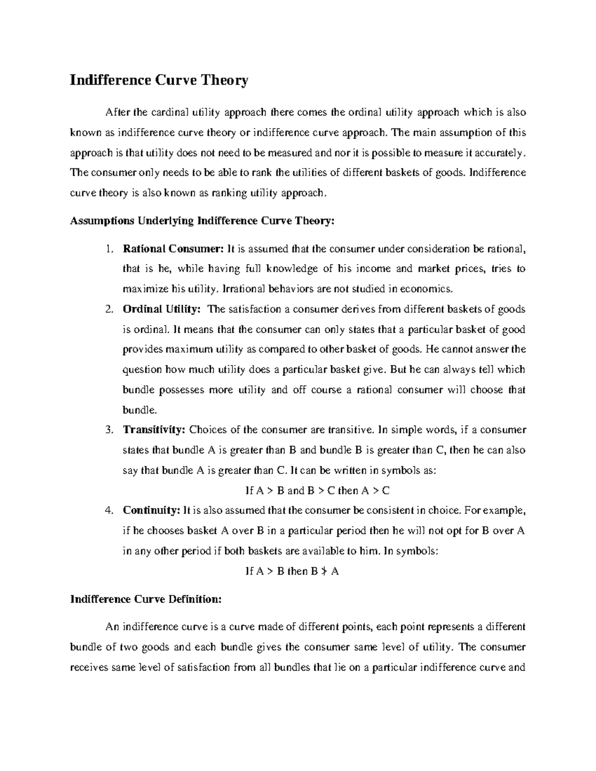Indifference Curve Approach Explained - Warning: TT: undefined function ...