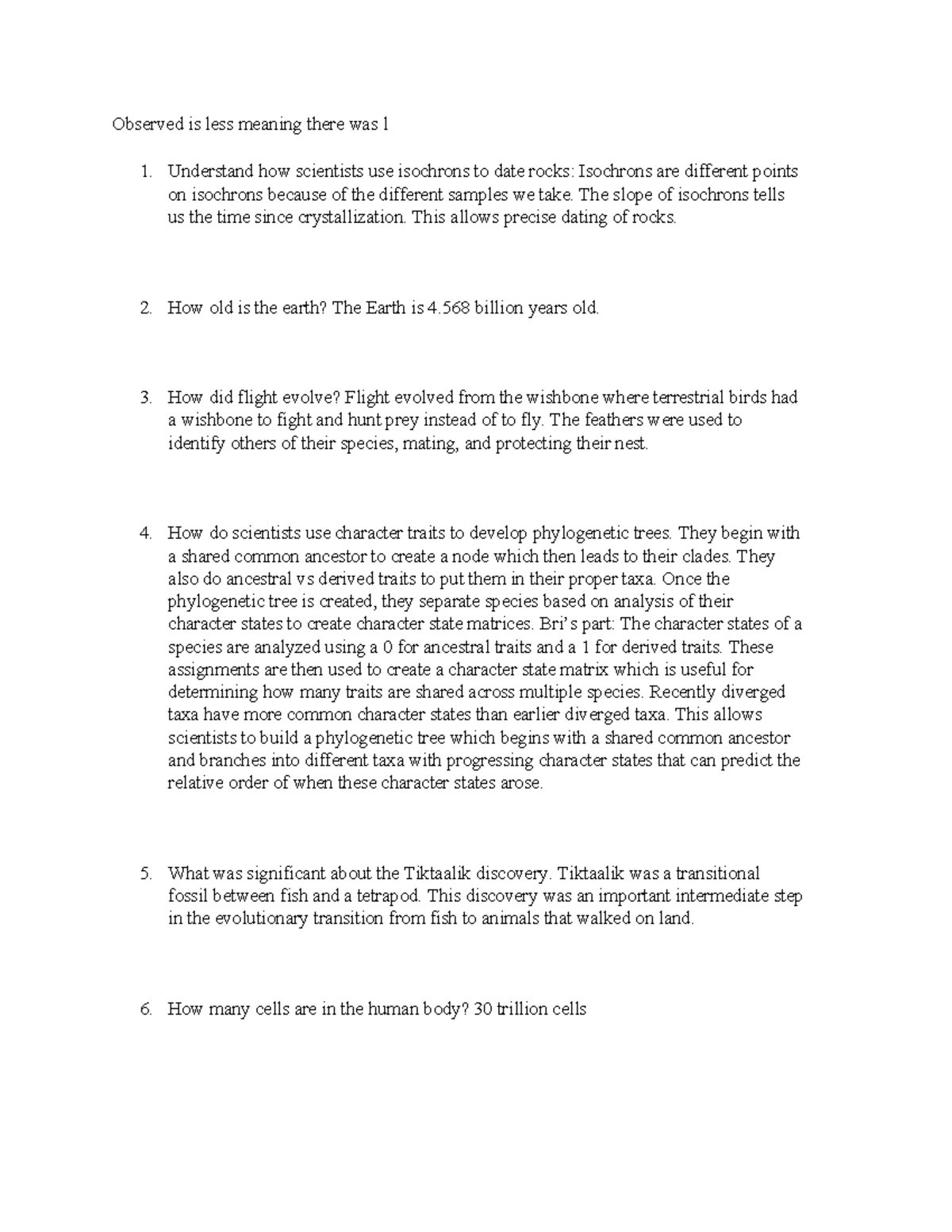 BSC 385 Exam Hints - Observed is less meaning there was l 1. Understand ...