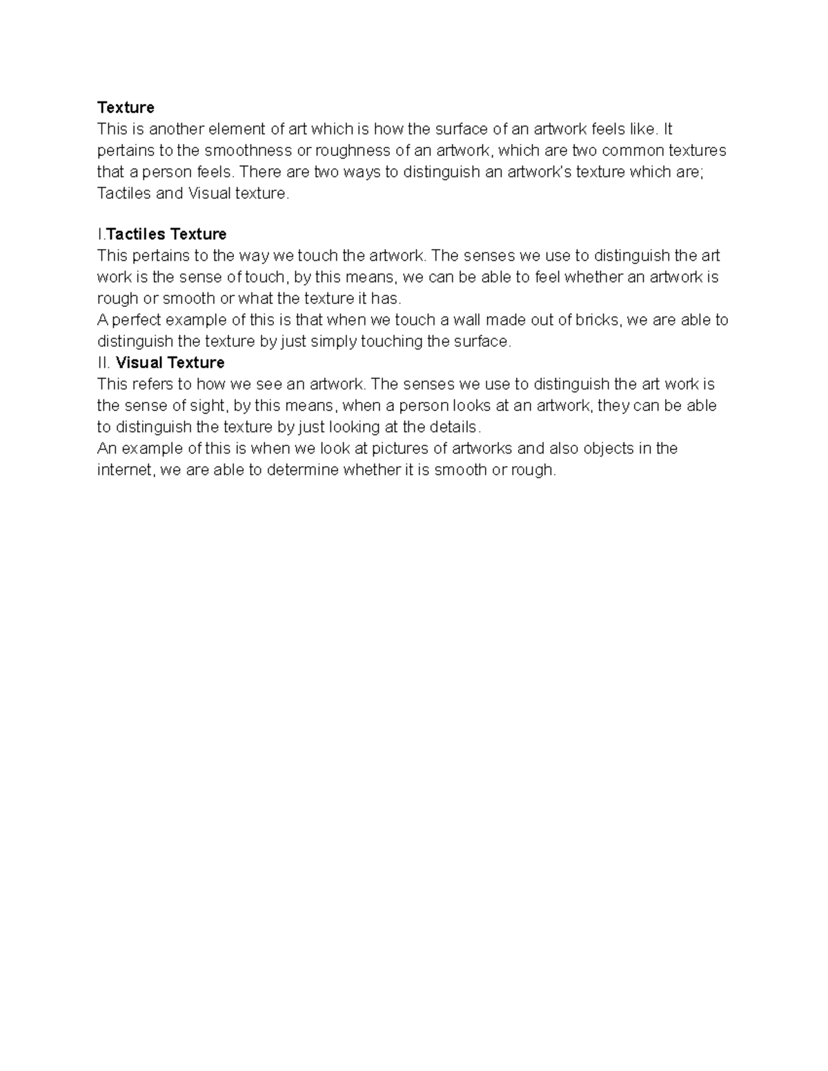 Texture Art appreciation lecture for art - Texture This is another ...