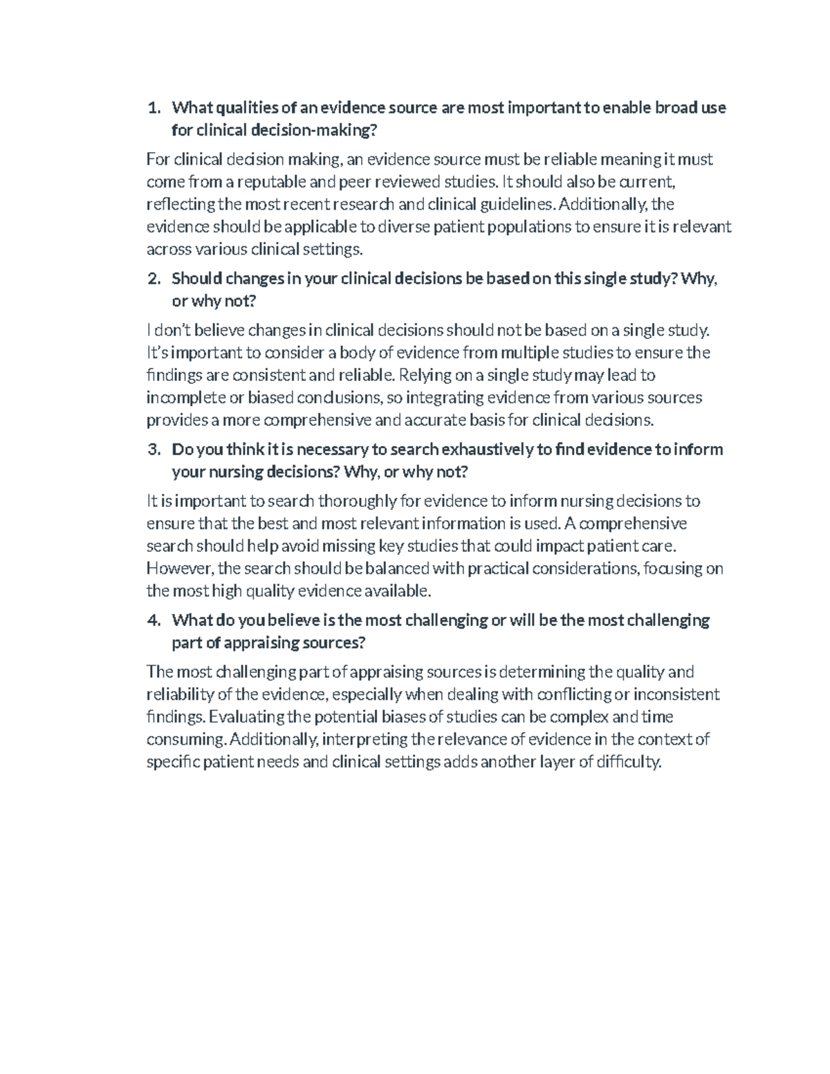 M1 Critical Thinking Questions - What qualities of an evidence source ...