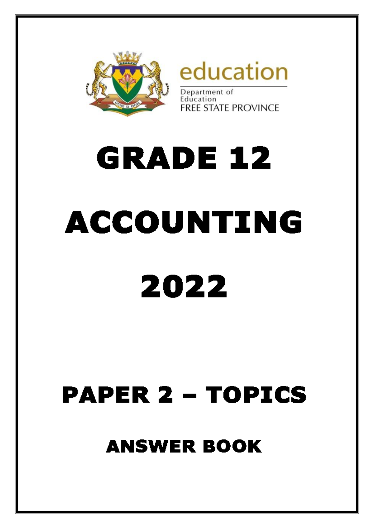 2 Paper 2 Topics AB - AB P2 - Free State – Grade 12 1 Paper 2 - Topics ...