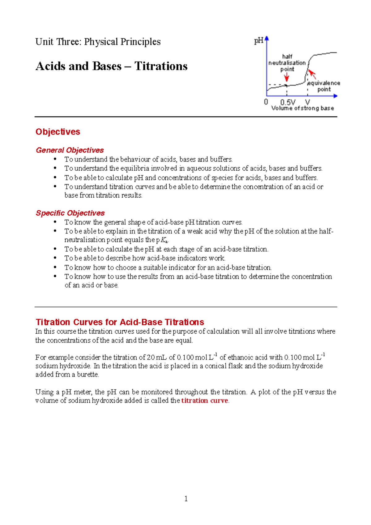 U3P6-titrations - Lecture notes 3 - Unit Three: Physical Principles ...