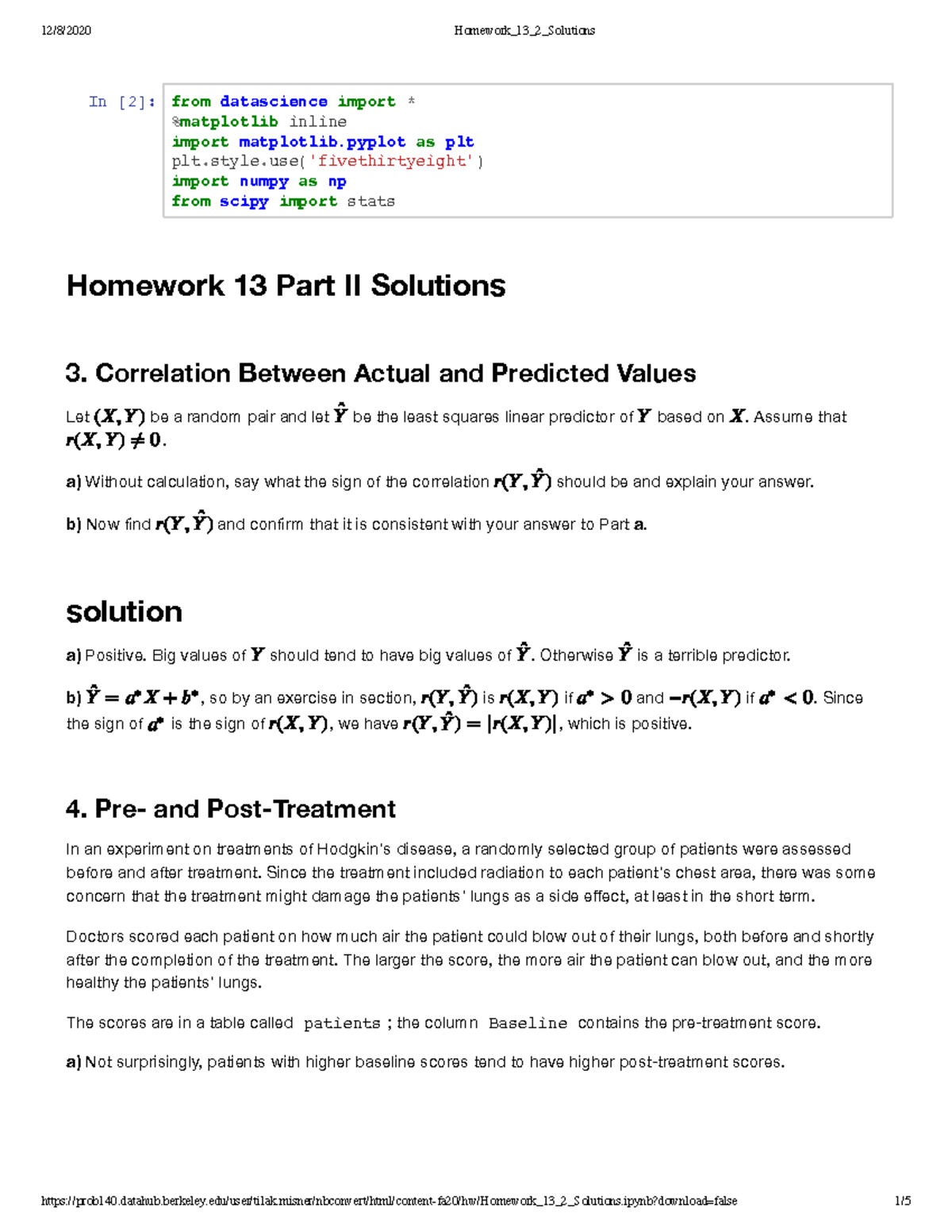 Additional regression practice Solutions - In [2]: from datascience ...